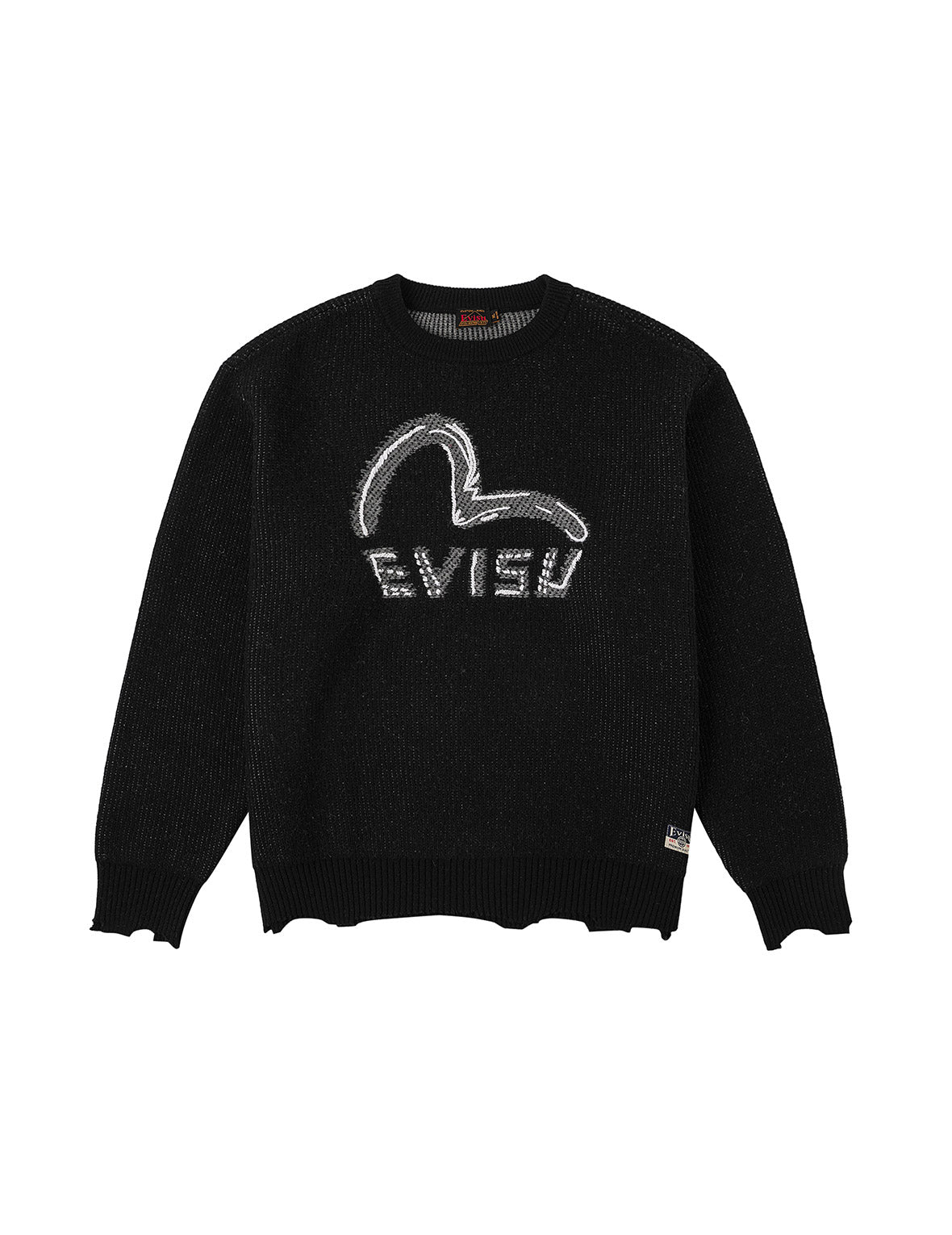Seagull and Logo Intarsia Relax Fit Knitted Sweater – EVISU
