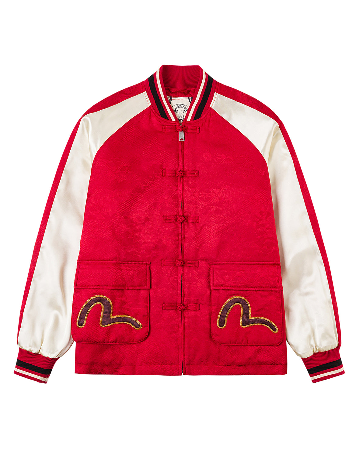 Allover Jacquard Padded Chinese Jacket - Red – EVISU